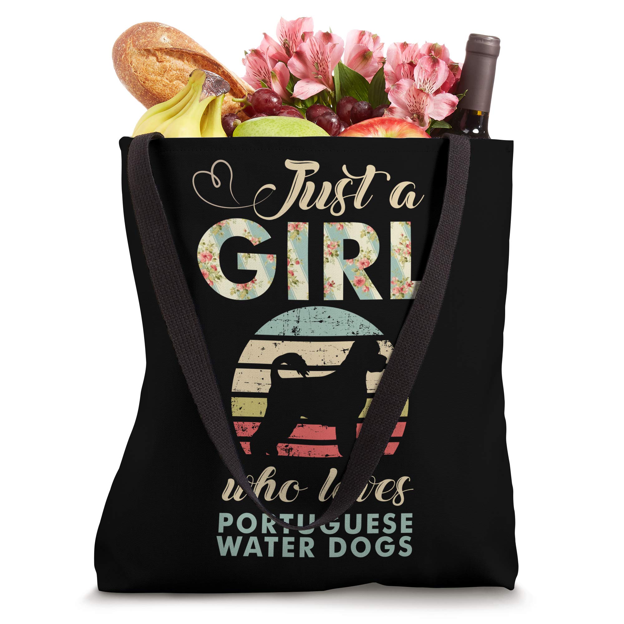 Just A Girl Who Loves Portuguese Water Dogs Retro Dog Tote Bag