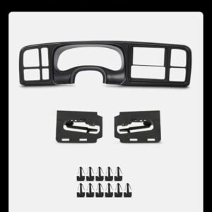 KARPAL Double Din Dash Bezel Cover Kit Compatible With 1999-2002 GMC Sierra Full-Size Trucks/SUV's Chevy Silverado Car Stereo Radio 15731974 15772850