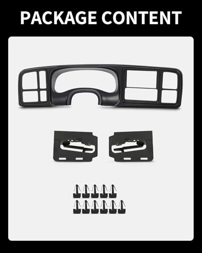 KARPAL Double Din Dash Bezel Cover Kit Compatible With 1999-2002 GMC Sierra Full-Size Trucks/SUV's Chevy Silverado Car Stereo Radio 15731974 15772850