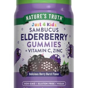 Nature's Truth Kids Elderberry Gummies | 50 Count | with Zinc and Vitamin C | Vegan, Non-GMO & Gluten Free Supplement