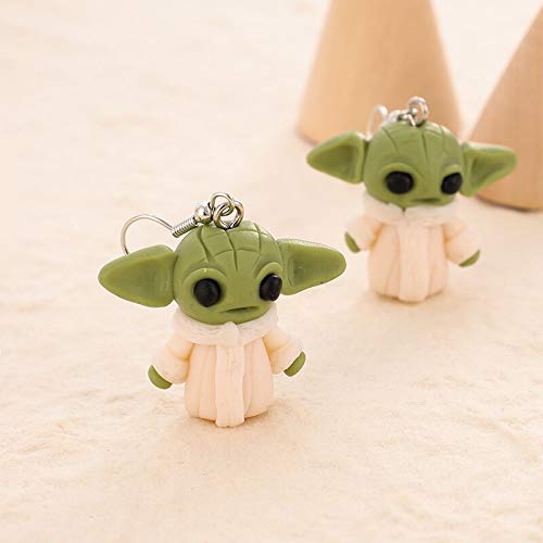 Baby Yoda Women Earrings 3D Fashion Handmade Alien Cute Carton Earring, Gifts for Valentine's Day