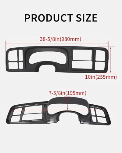 KARPAL Double Din Dash Bezel Cover Kit Compatible With 1999-2002 GMC Sierra Full-Size Trucks/SUV's Chevy Silverado Car Stereo Radio 15731974 15772850