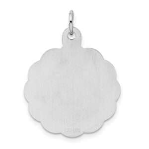 Sterling Silver Rhodium-plated Confirmation Disc Charm 25mm 23mm style QC371