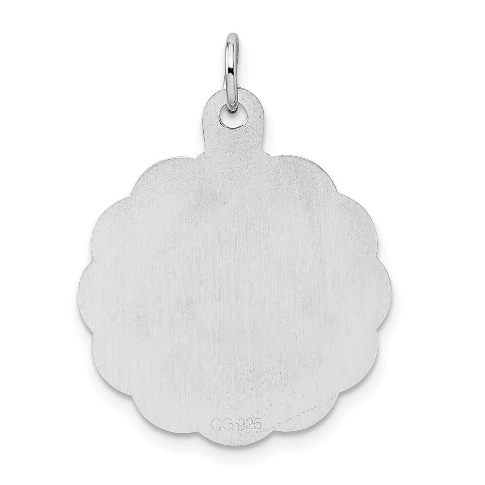 Sterling Silver Rhodium-plated Confirmation Disc Charm 25mm 23mm style QC371