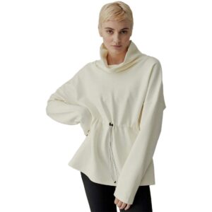 varley women's barton sweatshirt, eggnog, off white, m