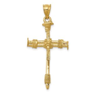 14k Polished Nail Cross Pendant QC1964