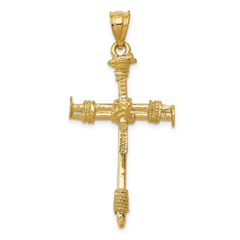 14k Polished Nail Cross Pendant QC1964