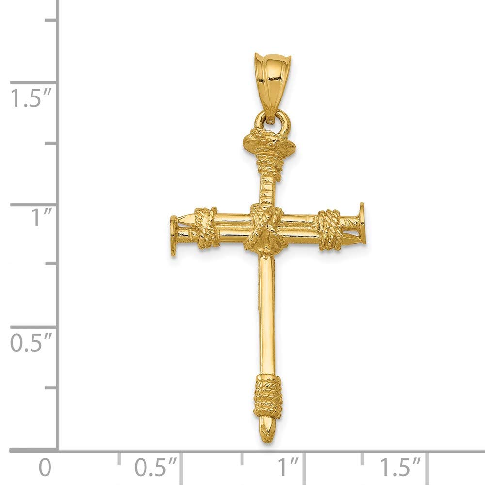 14k Polished Nail Cross Pendant QC1964