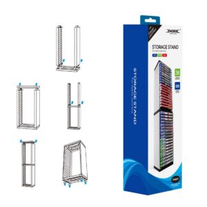 YICHUMY Game Disc Storage Tower for PS5,Game Disk Holder Rack Compatible with Xbox Series X/PS4