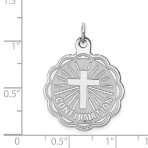 Sterling Silver Rhodium-plated Confirmation Disc Charm 25mm 23mm style QC371