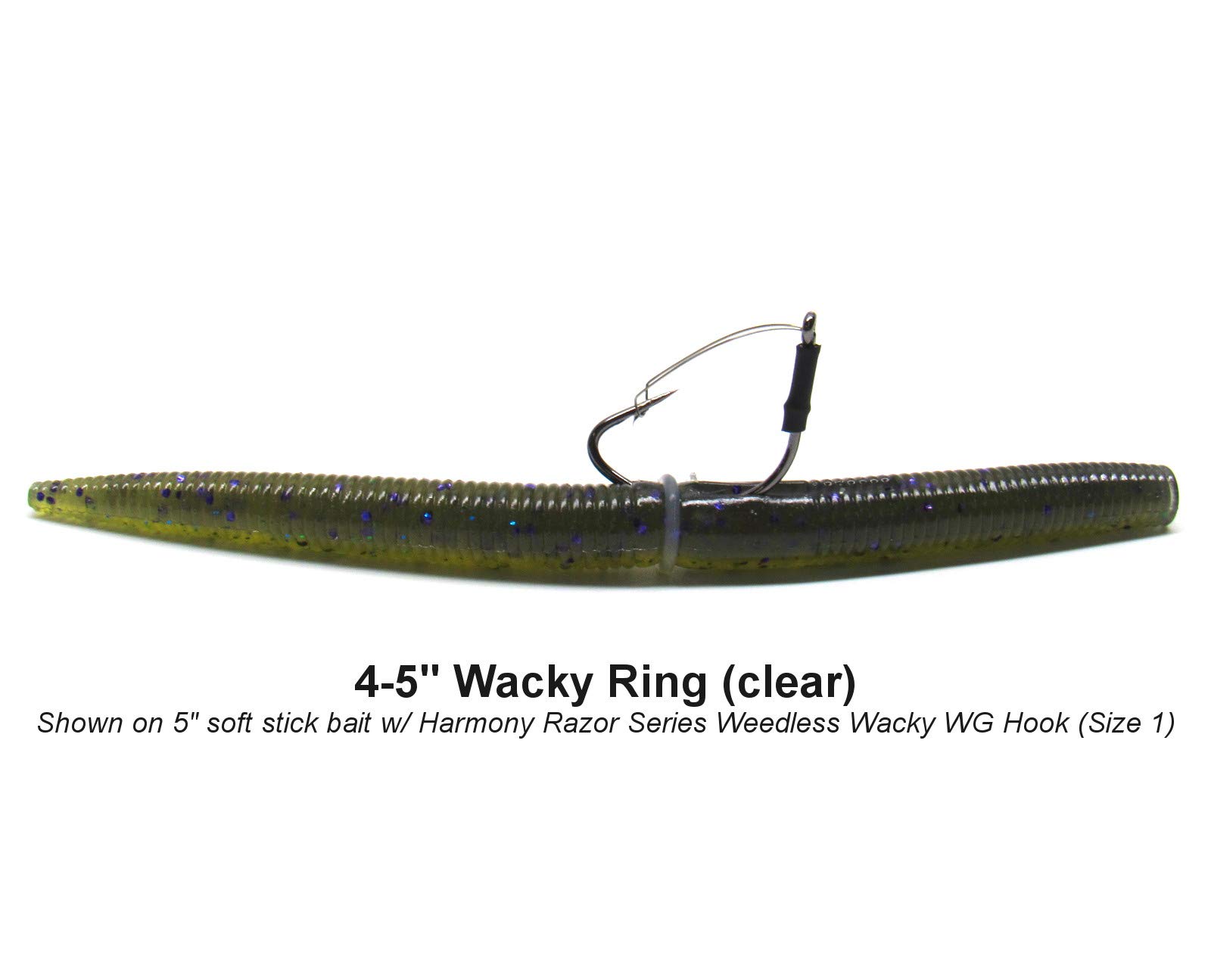 Wacky Rings (100 pk, Clear – O-Rings for Wacky Rigging Senko Worms/Soft Stickbaits – Bait Saver Orings for 6” Senko Style Worms – Save your worms from tearing while Wacky Rigging