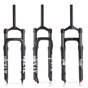 ztz 26 * 4.0 inch fat tire mtb air suspension fork - ultralight rebound adjustment front fork,120mm travel, 135mm spacing hub，9mm qr，crown lockout， ideal for snow beach xc mountain bikes