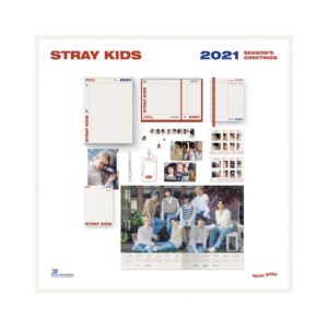 stray kids 2021 seasons greetings (incl. package, calendar, diary, post card book, photocard set, roll sticker, book mark set, ball pen, poster calendar, random instant photocard)