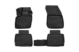 r5 automotive floor mats - all weather full set liners for ford fusion & lincoln mkz, 2017-2023, black (2200 sq inches, 4 pcs)