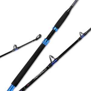 fiblink 1-piece conventional boat rod saltwater offshore graphite spinning fishing rod(6 feet, 30-50 lb/50-80 lb/80-120 lb) (2 pcs - 6' - 30-50 lb)