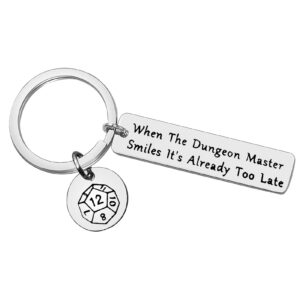 xiahuyu keychain gift for dungeon master for dm gift when the dungeon master smiles it's already too late keychain dungeons and dragons gift rpg gift gamer gift for dungeon masters fans gift