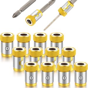 magnetic screw ring metal bit magnetizer ring screw magnetic holders, applied to 1/4 inch/ 6.35 mm hex screwdriver and power bits (12, yellow)