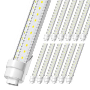 elekico 8ft led bulb, 8ft led shop light r17d v shaped, 8 foot led bulbs 6000k 75w 9500lm, 8 foot shop light, t8/t10/t12 led tube light replacement, dual-end powered ballast bypass, pack of 12