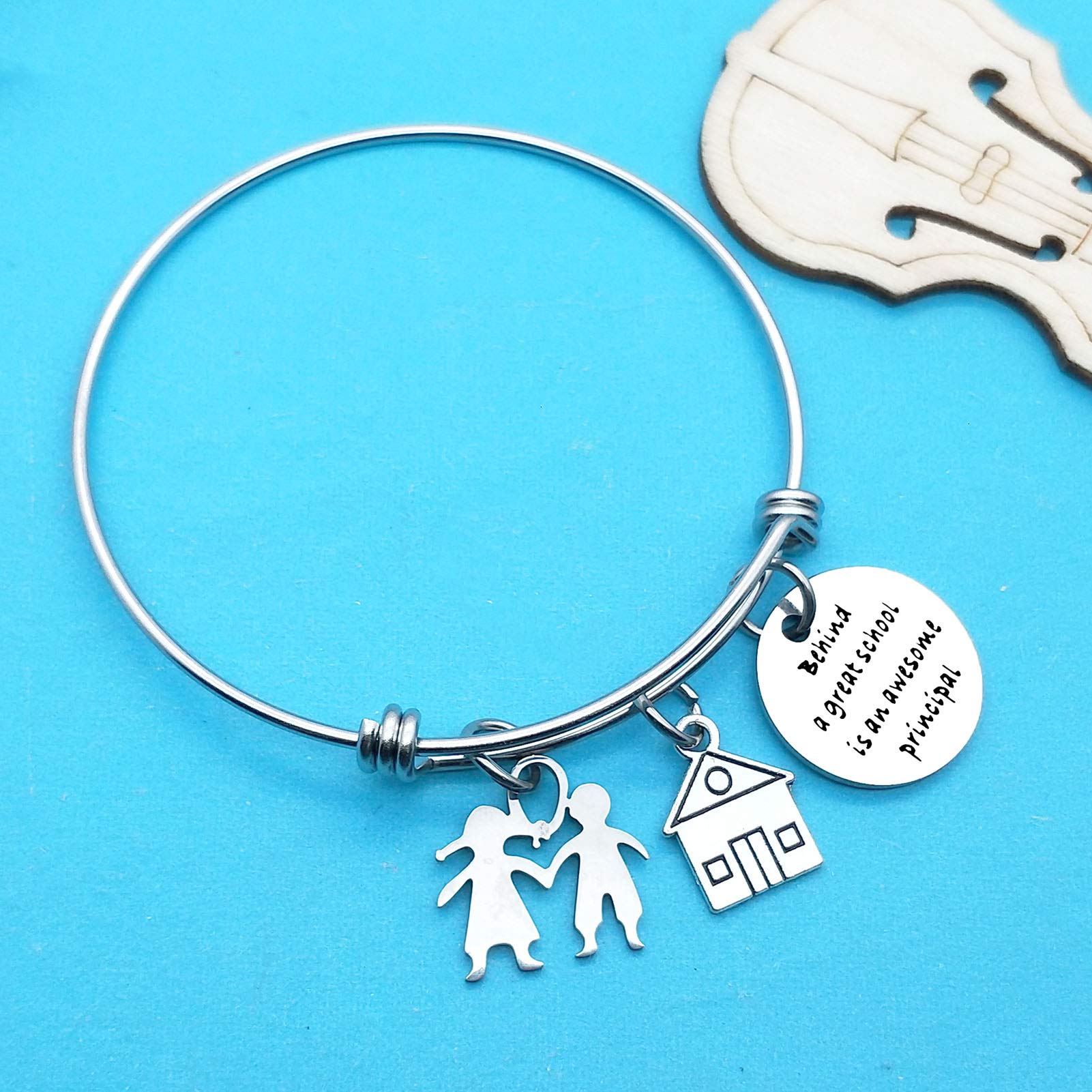 Xiahuyu Principal Gifts School Principal Bracelet Behind a Great School is an Awesome Principal Bracelet Principal Appreciation Gifts Christmas Birthday Retirement Gifts End of School Year Gifts