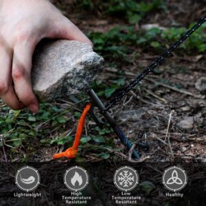 Boundless Voyage 6pcs Titanium Alloy Tent Pegs Outdoor Camping Awning Tent Stakes Lightweight Tent Nail 24CM-Ti4013P