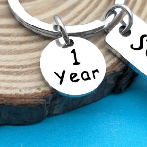 Xiahuyu Sobriety Gift Sobriety Keychain 1 Year Sobriety Anniversary Keychain Addiction Recovery Gift AA Gift NA Gift Sober AF Gift AA Recovery Sobriety Gifts for Men Women