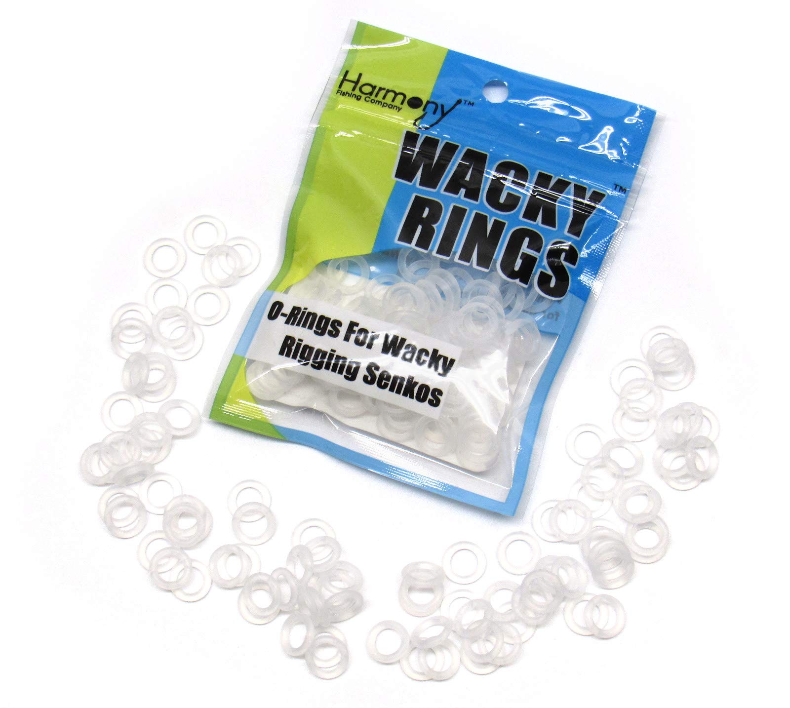 Wacky Rings (100 pk, Clear – O-Rings for Wacky Rigging Senko Worms/Soft Stickbaits – Bait Saver Orings for 6” Senko Style Worms – Save your worms from tearing while Wacky Rigging