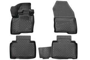 fits 2015-2024 ford edge floor mats front & 2nd row seat liner set all weather full set liners (black)