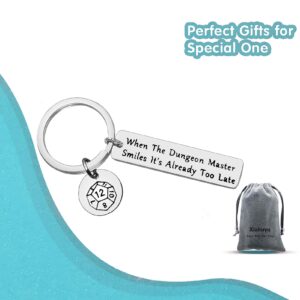 Xiahuyu Keychain Gift for Dungeon Master for DM Gift When The Dungeon Master Smiles It's Already Too Late Keychain Dungeons and Dragons Gift RPG Gift Gamer Gift for Dungeon Masters Fans Gift