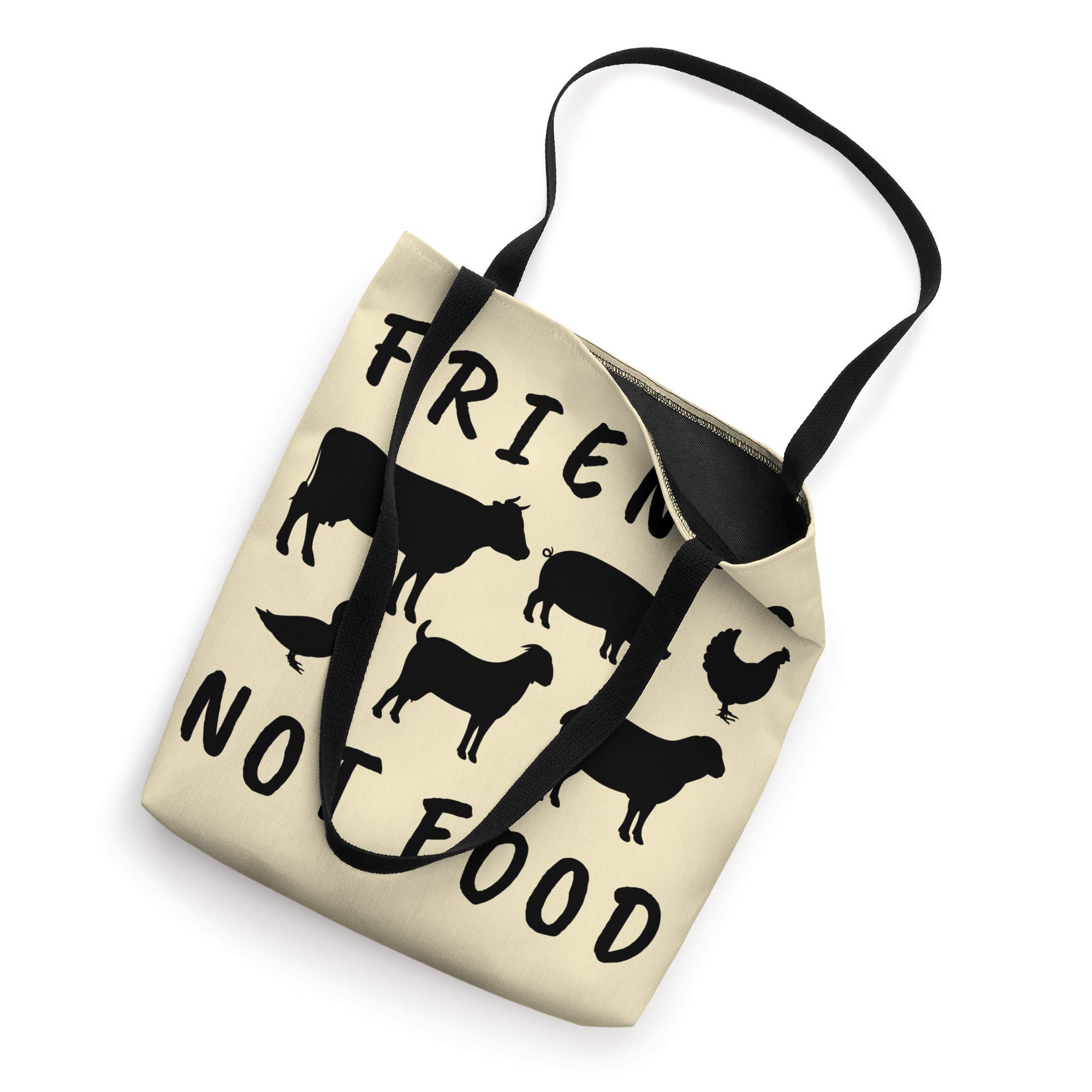 Friends Not Food Vegetarian Vegan Tote Bag