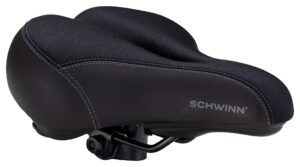 schwinn comfort bike seat for men and women, commute gateway gel, replacement saddle fits all adult bikes with standard seatpost, with pressure relief channel, black