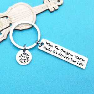 Xiahuyu Keychain Gift for Dungeon Master for DM Gift When The Dungeon Master Smiles It's Already Too Late Keychain Dungeons and Dragons Gift RPG Gift Gamer Gift for Dungeon Masters Fans Gift