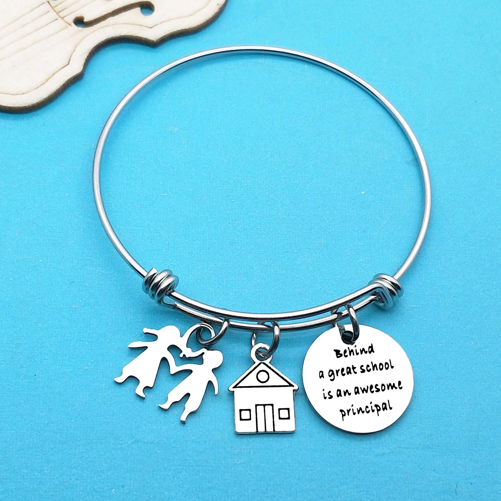 Xiahuyu Principal Gifts School Principal Bracelet Behind a Great School is an Awesome Principal Bracelet Principal Appreciation Gifts Christmas Birthday Retirement Gifts End of School Year Gifts