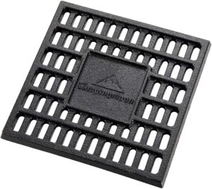 campingmoon cast iron coal bed charcoal fire grate 8.27x8.27-inch t-210