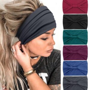 Tobeffect Headbands for Women African Boho Wide Hairband Headband Knotted Head Wraps Turbans Hair Accessories