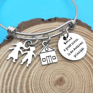 Xiahuyu Principal Gifts School Principal Bracelet Behind a Great School is an Awesome Principal Bracelet Principal Appreciation Gifts Christmas Birthday Retirement Gifts End of School Year Gifts