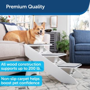 PetSafe CozyUp Steps & Ramp Combo for Small Dogs – Dog and Cat Ramp with Stairs – Give Your Pets Easy Access to High Beds or Couch – Foldable Nonslip Design – Perfect for Small, Medium, and Large Dogs