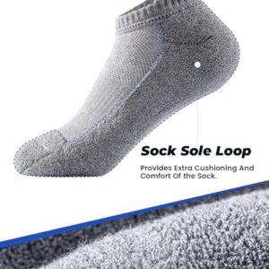 IDEGG 8 Pairs Ankle Performance Athletic Running Socks Low Cut Sports Tab Socks for Women and Men (Grey, Women Size:8-12)