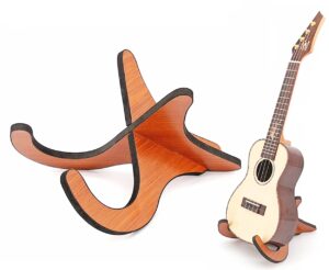 aebor portable wooden ukelele stand holder, portable wood ukulele stand for small guitar, violin, banjo, mandolin