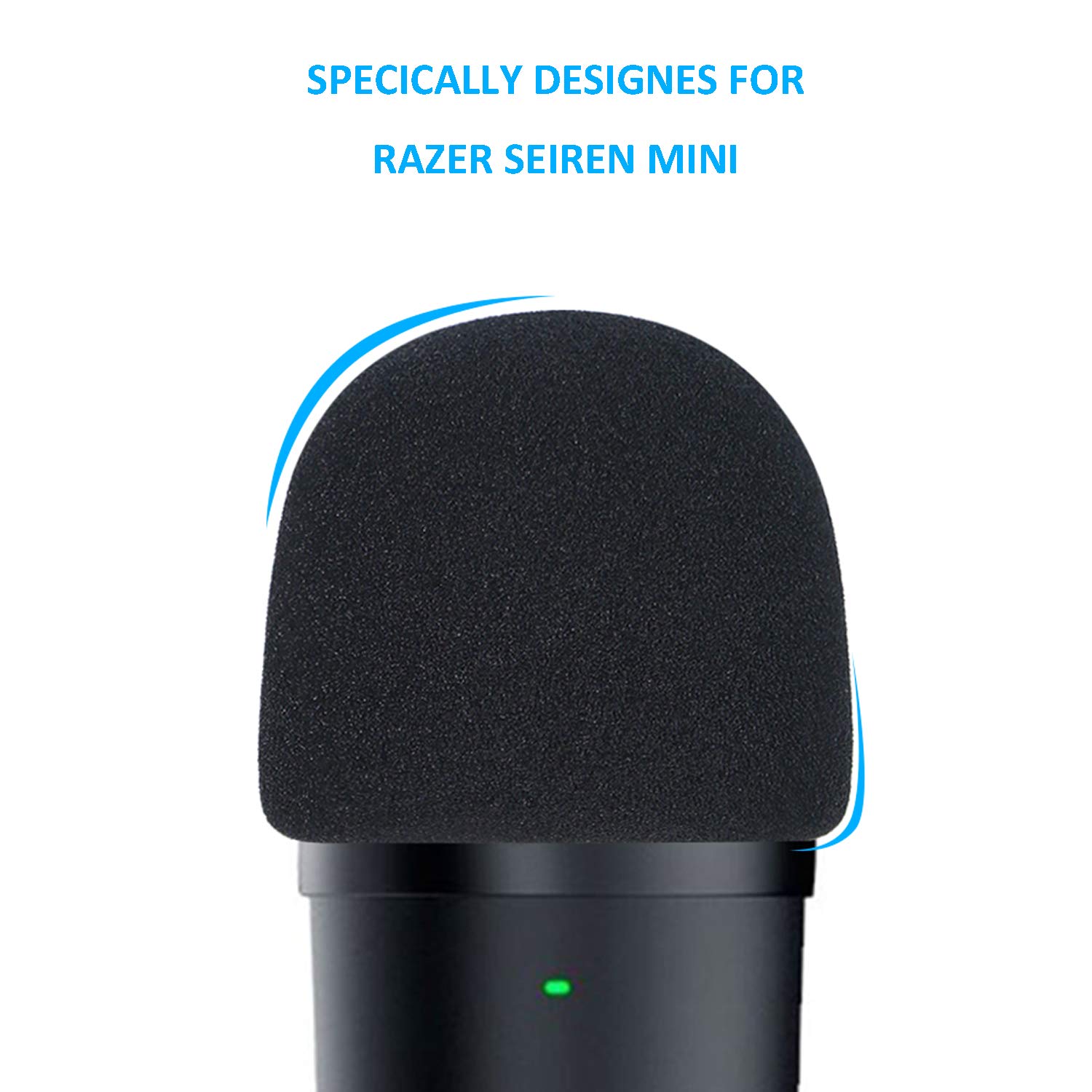 SUNMON Seiren Mini Pop Filter Foam Cover - Professional Mic Windscreen Wind Cover for Razer Seiren Mini USB Streaming Microphone to Minimise Plosives