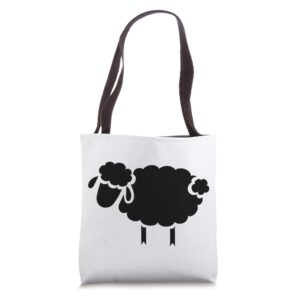 black sheep silhouette design tote bag