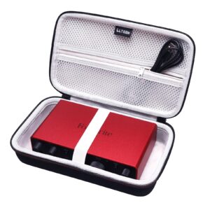 ltgem eva hard case for focusrite scarlett solo / 2i2 (3rd or 4rd gen) / 4i4 3rd gen usb audio interface or maono usb audio interface - travel protective carrying storage bag