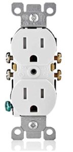 leviton t5320-wmp m22-straight blade tamper resistant duplex receptacle, 125 v, 15 a, 2 pole, 3 wire, white, 2 pack of 10