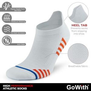 GoWith 6 Pairs Rayon Made From Bamboo Colorful Sneaker Socks, Athletic Thin Ankle Socks, Seamless Low-Cut Golf Socks for Men & Women, L/XL, Multicolor-4, Model: 3150