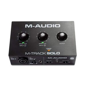 m-audio m-track solo – usb audio interface for recording, streaming and podcasting with xlr, line and di inputs, plus a software suite included