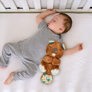 Nuby Lifelike Animated Sleeping Beaver with 8 Soothing Lullabies & 4 Calming White Noises, 30 Min Non-Stop