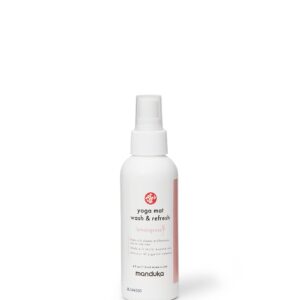 Manduka Yoga Mat Wash and Refresh – 100% Natural Essential Oil Yoga Mat Cleaning Spray, Fitness Equipment and Gym Accessories Cleaner, Non-irritating, Pet Friendly | Lemongrass Scent, 4oz