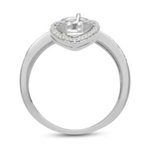 Jewelili Sterling Silver 1/8 Cttw Natural White Round Diamond Ring, Size 7