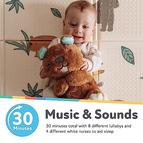 Nuby Lifelike Animated Sleeping Beaver with 8 Soothing Lullabies & 4 Calming White Noises, 30 Min Non-Stop