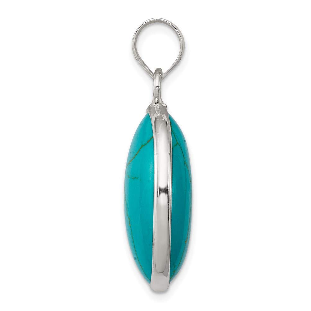 Sterling Silver Oval Turquoise Pendant QQP1323