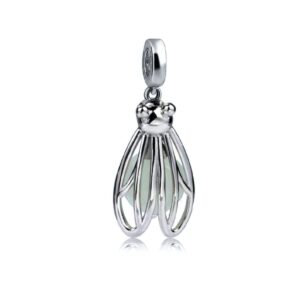 bolenvi luminous firefly glow in the dark 925 sterling silver charm bead pendant for pandora & similar charm bracelets or necklaces